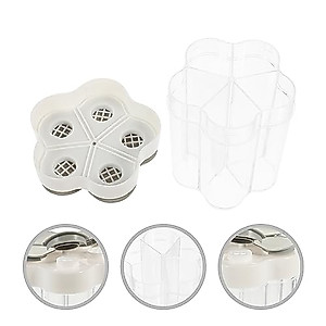 UPKOCH Multi Salt Container Plastic Shaker Jars With Labels 5 Grids Travel Seasoning Bottle Clear Condiment Dispenser Portable Pepper Box For Powder Sugar Camping Bbq