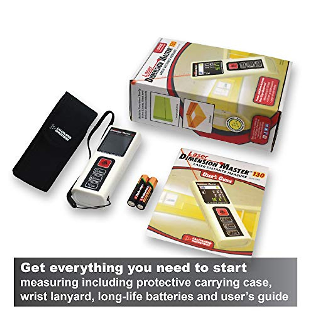 Calculated Industries 3356 Laser Dimension Master 130 Compact Digital Distance Measurer with 130-foot Range and Bright Color Display for Real Estate and Interior Design Pros