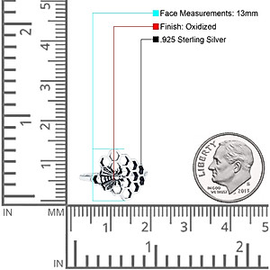 Blue Apple Co. Sterling Silver Size-9 Bee and Honeycomb Ring Band Oxidized 925 Sterling Silver