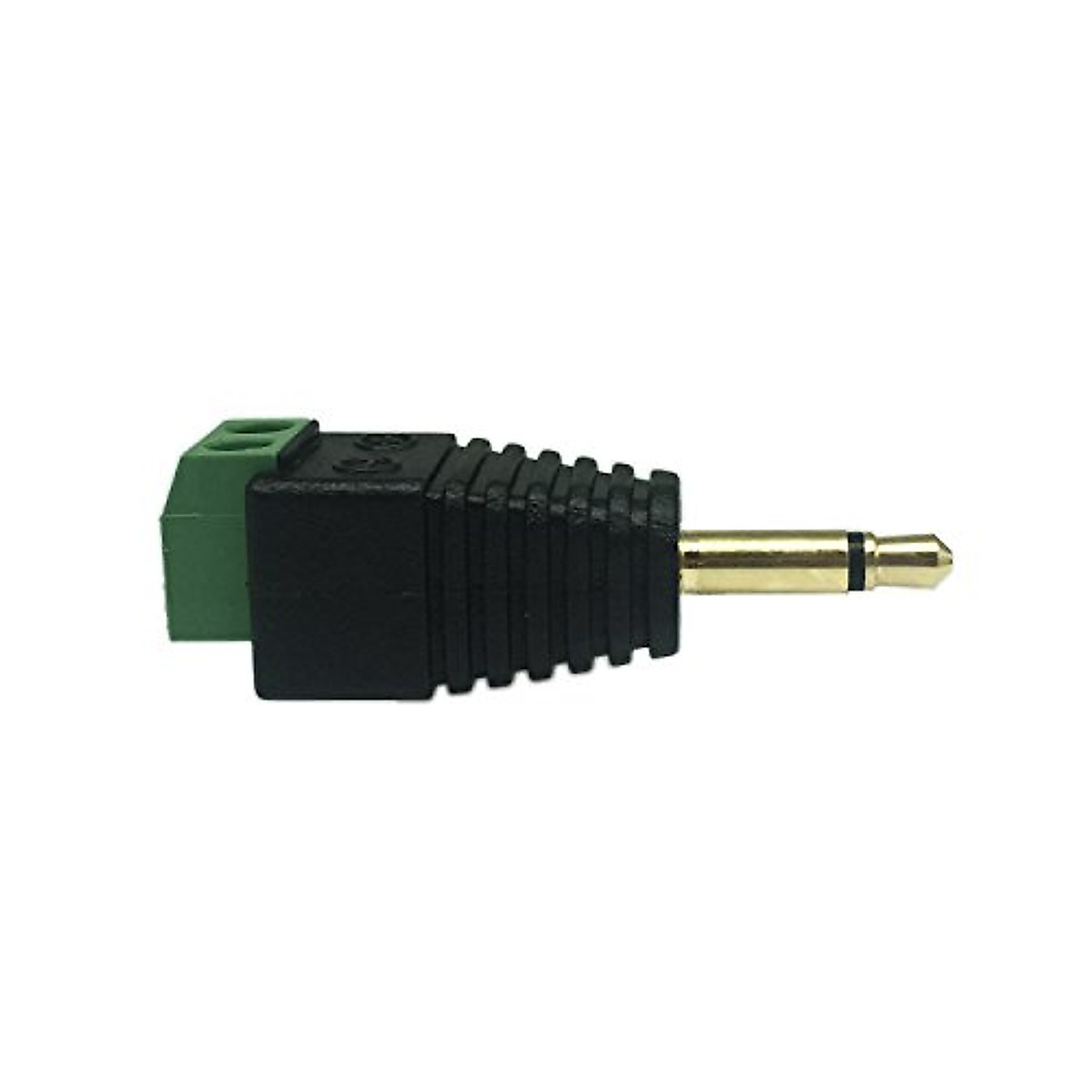 CERRXIAN 3.5mm TS Mono Male to 2 Pin Screw Terminal Female AUX Headphone Replacement Solderless Balum Converter Adapter (2-Pack)