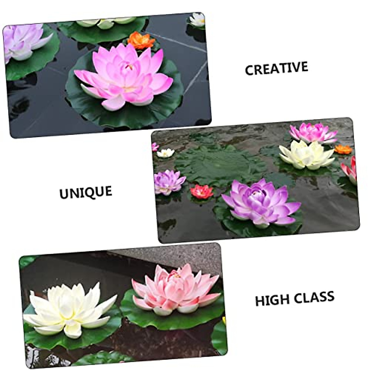 Mipcase 28 Pcs Lotus Decoration Flowers Plants Flower Embellishments Flower Centerpieces Beautiful Flower Props Realistic Water Leaves Lilly Pads Floating Flowers Floating Lotus-Flower