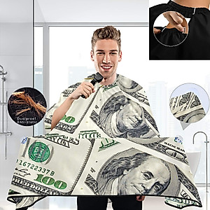 visesunny Professional Barber Cape Dollar All Print Polyester Hair Cutting Salon Cape Apron Water and Stain Resistant Shaving Cloth Beard Shaving Bib Hairdressing Cape Anti-Static Haircut