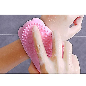 INGVY Dry Brushing Body Brush Silicone Body Scrub Exfoliating Artifact Sponge Bath Brush Double-Sided Bath Brush Adult Universal Bathroom Accessories