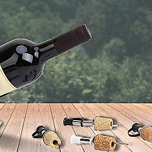 YARDWE Bottle Caps 12PCS Stainless Steel Wine Pourers Liquor Pour Spouts Set Cork Design for Wine Liquor Olive Oil Coffee Syrup Vinegar Bottles