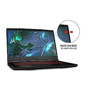 MSI GF63 Thin 8SC-030 15.6" Gaming Laptop, Thin Bezel, Intel Core i5-8300H, NVIDIA GeForce GTX1650, 8GB, 256GB NVMe NVMe SSD