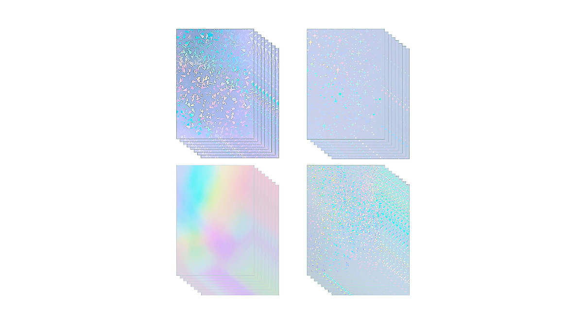 32 Sheets Holographic Vinyl Sticker Paper | Waterproof & Self-Adhesive