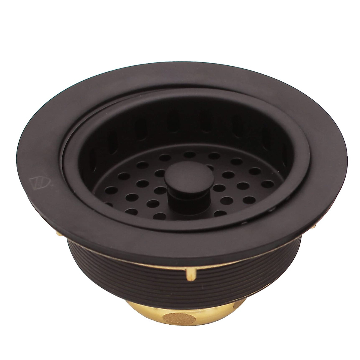 Westbrass CO2196S-12 Combo Pack 3-1/2" Post Style Large Basket Extra-Deep Collar Kitchen Sink Waste Disposal Flange with Strainer Stopper, Oil Rubbed Bronze