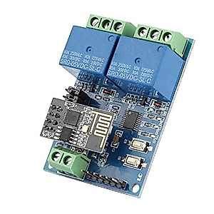 Dual Channel WiFi Relay, ESP8266 Dual Channel WiFi Relay Board On Board ESP 01 Smart Home Phone APP Remote Switch Module 59 * 40mm, Keypads & Remotes
