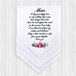 W&F GIFT Mother and Father of The Bride Gifts | Wedding Gift Handkerchief Set For Parents of The Bride from Daughter