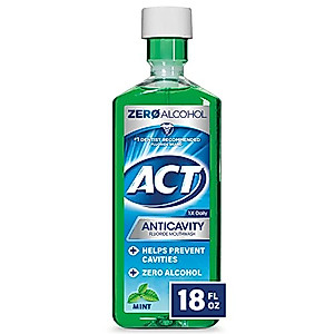 ACT Anticavity Fluoride Mouthwash Zero Alcohol 18 fl. oz. Soothing Mint
