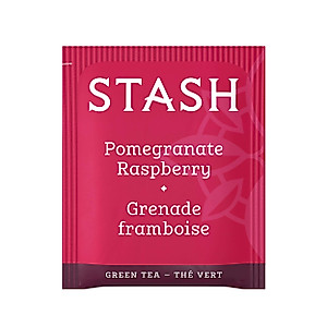 Stash Tea Pomegranate Raspberry & Matcha Green Tea - Caffeinated, Non-GMO Project Verified Premium Tea with No Artificial Ingredients, 18 Count (Pack of 6) - 108 Bags Total
