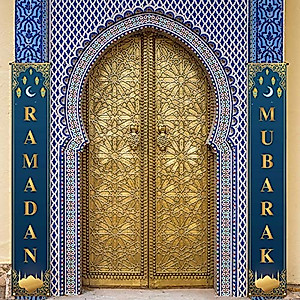 Ramadan Mubarak Decorations Banner Islamic Eid Festival Celebration Welcome Porch Sign Muslim Ramadan Party Decor and Suppliesl for Home