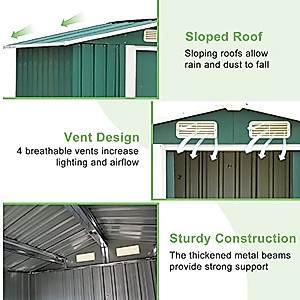 6'x4' Storage Shed Utility Steel Tool Sheds with Sliding Door for Garden Backyard Lawn Patio House Building