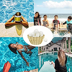 1.5 lbs Pool Filter Ball for Sand Filter Pump for Above Ground Pool, Pool Filter Media Balls Instead of Sand, Reusable Eco-Friendly Fiber Filter Media Ball (Equals 50 lbs Pool Filter Sand)