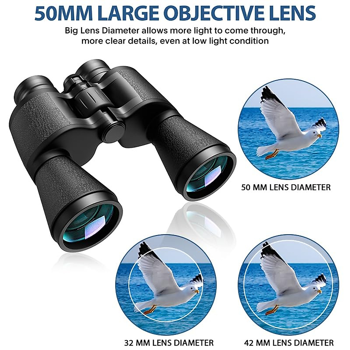 Binoculars 20x50 for Adults,Waterproof/Professional Binoculars Durable & Clear BAK4 Prism FMC Lens,Suitable for Concert and Outdoor Sports,Bird Watching