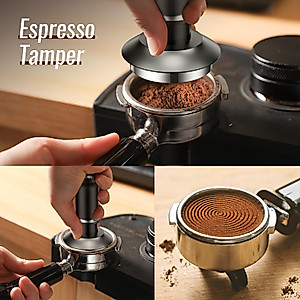 53mm Espresso Tamper - Dual Calibrated Spring Loaded Coffee Tamper - Premium Stainless Steel Base - Espresso Press Tamper for Barista Home Coffee Espresso Machine