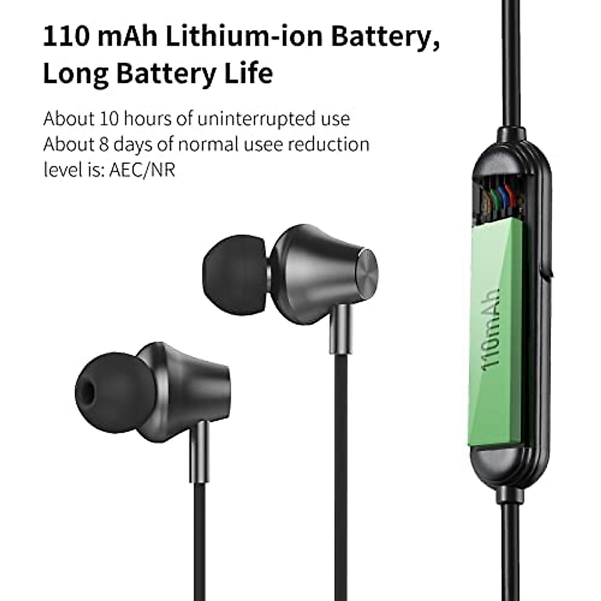 ZAQE Bluetooth Neckband Headphones, Noise Cancelling Wireless Headset with Magnetic, Freely Foldable & Lightweight Build, IPX5 Waterproof Earphones for Running Sports Workout, Black