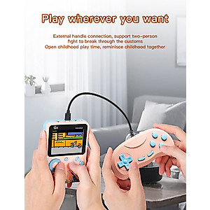 Retro Handheld Game Console AKKWEOP with 500 Classical FC Games-3.0 Inches Screen Portable Video Game Consoles Video Games Support for Connecting TV & Two Players for Kids Adults (Gray)