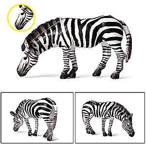 Gemini&Genius Zebras Toys, Wild Life Zoo Animal Figurines African Jungle Animal Action Figure Playset Gift for Kids Educational, Cake Toppers, Party Supplies, Animal Toy Set