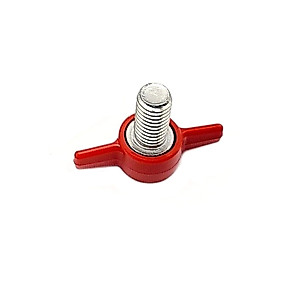 Thumb Screws with Wing Knob - 3/8" x 3/4" Red Thumbscrews Thumb Screw Butterfly Thumb Screws with Tee/Wing Butterfly Thumb Screws T-Handle Thumb Screw (2)