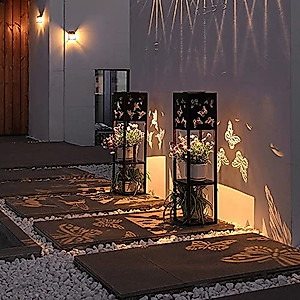 AVEKI Solar Garden Lights, Butterfly Pattern Solar Pathway Lights Waterproof Landscape Lighting Flower Plant Stand for Patio Lawn Path Backyard Decoration (Butterfly)