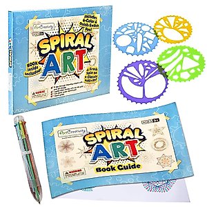 ArtCreativity Spiral Drawing Art Set for Kids - 7 Piece Kit - Includes 6-in-1 Color Pen, Drawing Templates and Sketching Pad - Unique Arts and Craft Supplies - Great Gift for Boys and Girls