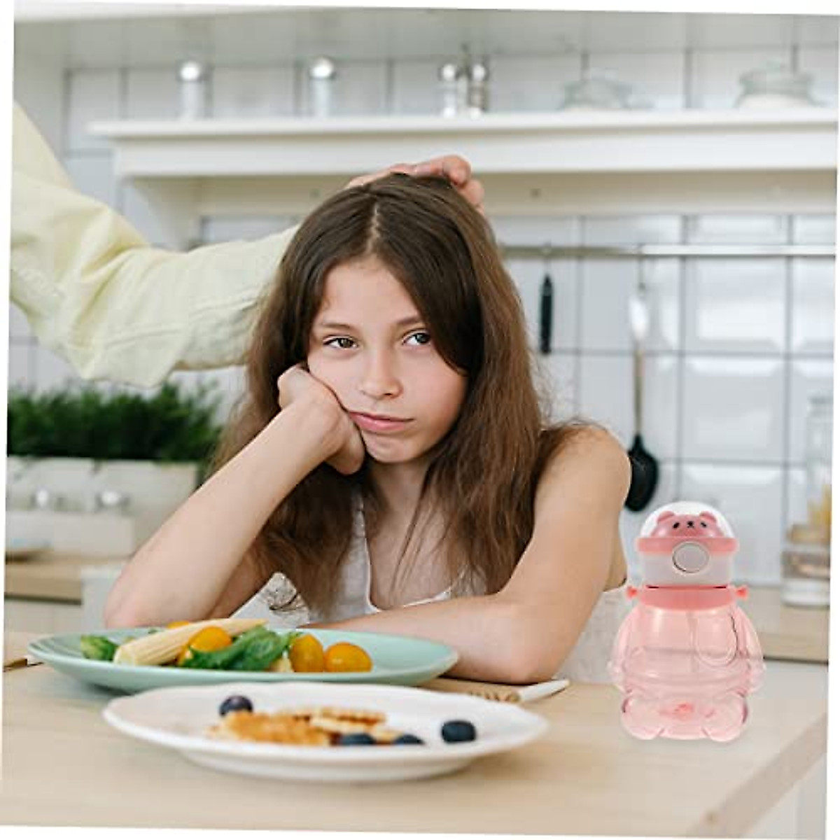 GAFOKI Space Bear Cup Sports Water Jug Water Cup Sports Water Bottle for Water Bottle with Straw Workout Water Bottle Large Water Bottle Fitness PC Diagonal Span Drinking Bottle