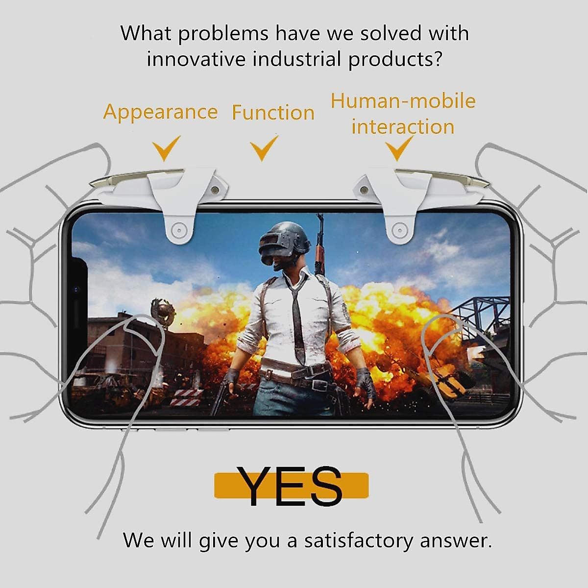 Leprato Mobile Controller, Mobile Game Trigger Battle Royale Sensitive Shoot and Aim, Cellphone Gaming Joystick Compatible with Android iOS Phones Gifts for Men Women Game Lovers