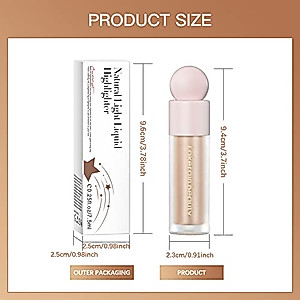 Jutqut Liquid Highlighter, Shimmer Face Body Highlighter Wand,Waterproof and Long-lasting Cream Smooth Highlighter Illuminator, Silky Natural Glow Makeup Stick for Body, 02#STARLIGHT