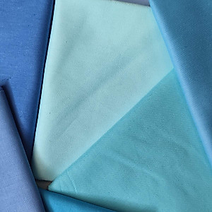 Quilting Fabric Misscrafts 8pcs Cotton Craft Fabric Bundle 18" x 22" Pre-Cut Quilt Squares Fat Quarters for Sewing Crafting Patchwork DIY Scrapbooking Blue