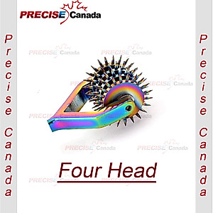 PRECISE CANADA WARTENBERG Stainless Steel Pin Wheel 4 Head - Strong Pinwheel Rainbow Color