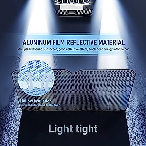 jeseny Pack-1 Car Sun Shade Windshield, 4.5Ft x 2.2Ft UV Blocking Heat Insulation Sunshade Cover, Foldable Car Protection Sunshade for Most Cars SUVs and Trucks (Silver)