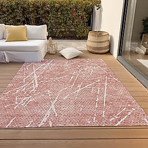 Addison Rugs Chantille ACN628 Blush 9' x 12' Indoor Outdoor Area Rug, Easy Clean, Machine Washable, Non Shedding, Bedroom, Living Room, Dining Room, Kitchen, Patio Rug