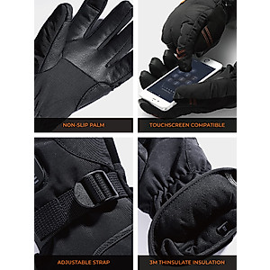 ORORO Heated Gloves for Men and Women, Rechargeable Electric Gloves for Hiking, Skiing, Motorcycle (Black,M)