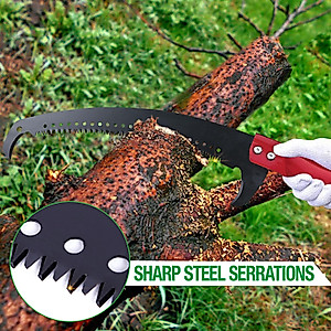 Scalebeard Manual Pole Saw,7.8-26 Ft Extendable Pole Saws for Tree Trimming with Sharp Steel Blade,Lightweight & High Strength Pole Pruner for High Reach Trimming,Palm Tree Maintenance(Bags Included)