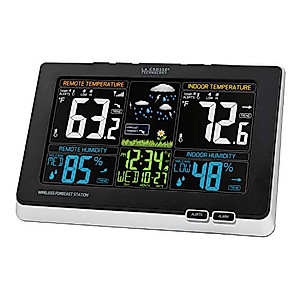 La Crosse Technology 308-1414MB-INT Wireless Color Weather Station with Mold Indicator, Black