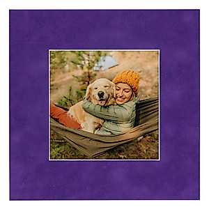 Poster Palooza 8x10 Matboard Precut Purple Crocus Suede for 6x8 Photo - for Frames Measuring 8 x 10 Inches - Bevel Cut Matte to Display Art Measuring 6 x 8 Inches - Acid Free ONE MAT