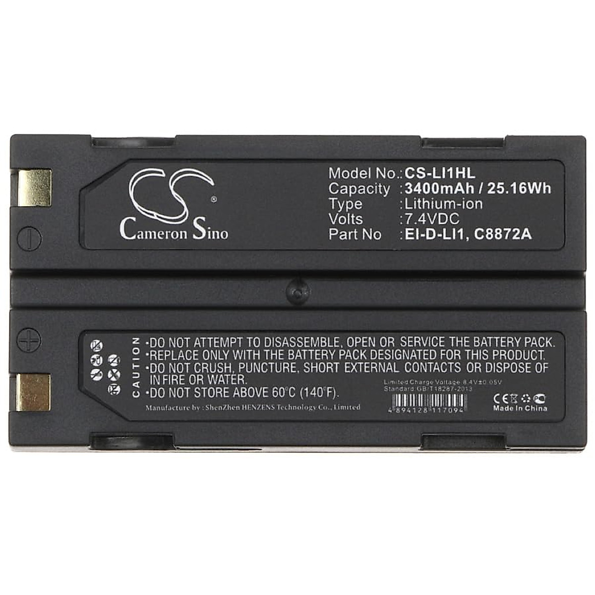 7.4V 38403 C8872A 52030 EI-D-LI1 46607 29518 Battery Replacement for Symbol Barcode Scanner