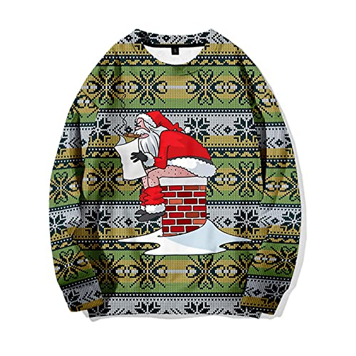 Holiday Sweatshirts For Men 3D Printed Graphic Sweatshirts Funny Top Holiday Pullover Crewneck Long Sleeve