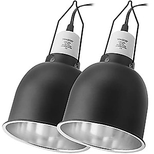 TEKIZOO Reptile Light Fixture 5.5 Inch Deep Dome Aluminum Optical Reflector Cover for Tortoise Habitat and Reptile Tank Glass Terrariums(2 Pack)