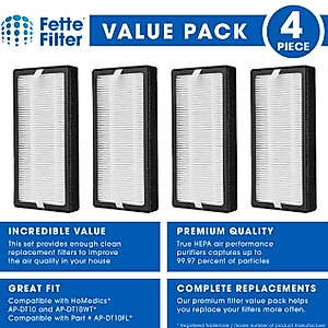4 Pack of AP-DT10FL True Hepa Replacement Filter Compatible with HomeMedics TotalClean Desktop Air Purifier Models AP-DT10BK and AP-DT10WT. Compare to Part # AP-DT10FL