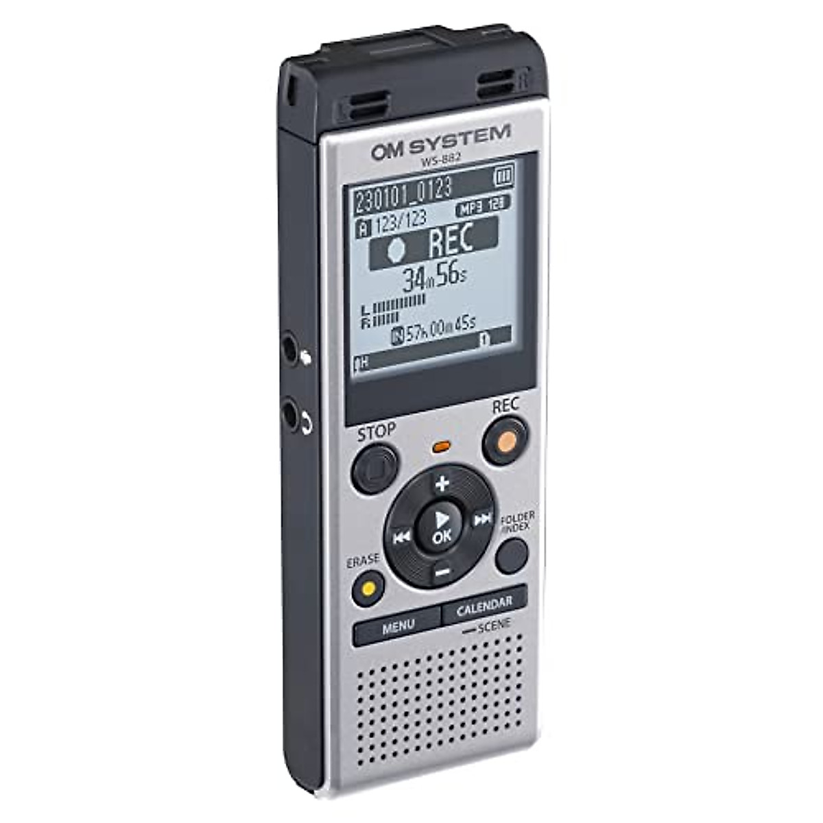 Olympus OM System WS-882 Digital Voice Recorder, with Linear PCM/MP3 Recording Formats, USB Direct, 4gb Playback Speed and Volume Adjust, File Index, Erase Selected Files