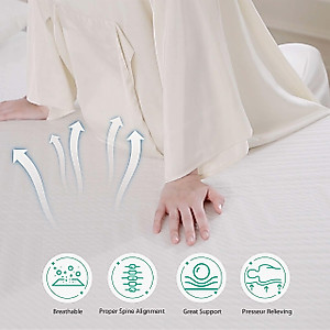 Dyonery King Mattress - 10 Inch Green Tea Memory Foam Mattress- King Mattress in a Box - CertiPUR-US Certified Fiberglass Free Mattress - Gel Layer - Medium - 76"x80"