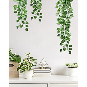 Omldggr 3 Pieces Artificial Hanging Ivy Vine Artificial Hanging Plants for Indoor Outside Home Garden Office Decor