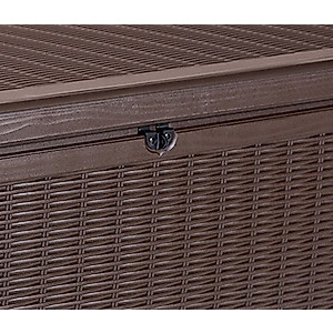 Keter Sumatra 135 gallon Outdoor Storage Rattan Deck Box, Brown