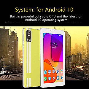 Yoidesu 7 Inch Tablet, HD Tablet 2GB RAM 32GB ROM Maximum Support 128G TF Card, 3G Calling Tablet 5GWifi Dual Band Tablet for 10 100‑240V (US Plug)