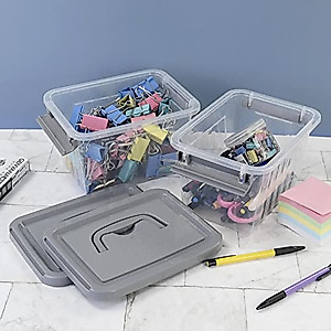 Ggbin 3.5 Quart Latch Storage Box, 4 Packs, Small Plastic Bin with Lid, F