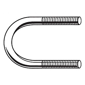 3/8"-16 x 2" Pipe Size Hot Dipped Galvanized U-Bolt, 10 pk.