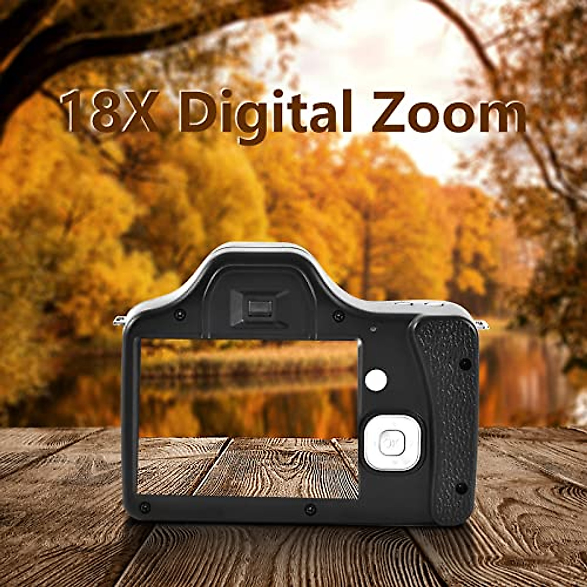 Digital Camera for Photography, Point and Shoot Camera Vlogging Camera, 2.4k Ultra HD Mini Digital Camera for Kids with 3" LCD 18x Digital Zoom, for Teens, Adult, Beginners (Black)