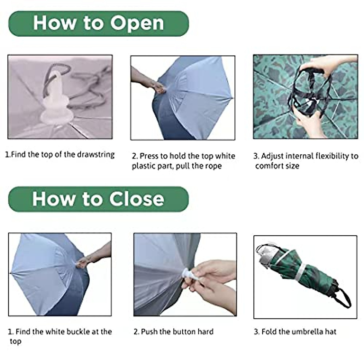 Mifashion Umbrella hat for Golf(Silver-Camouflage), Large